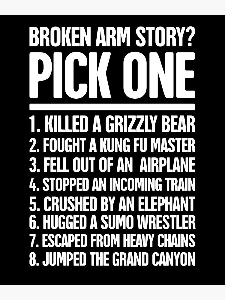 "Story Fractured Broken Arm Get Well Gift" Greeting Card for Sale by ...