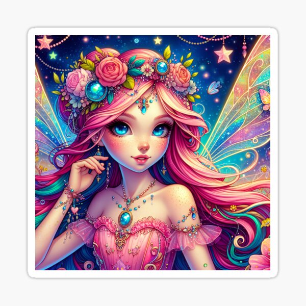 "Fairy princess digital art style" Sticker for Sale by caroldarlene ...
