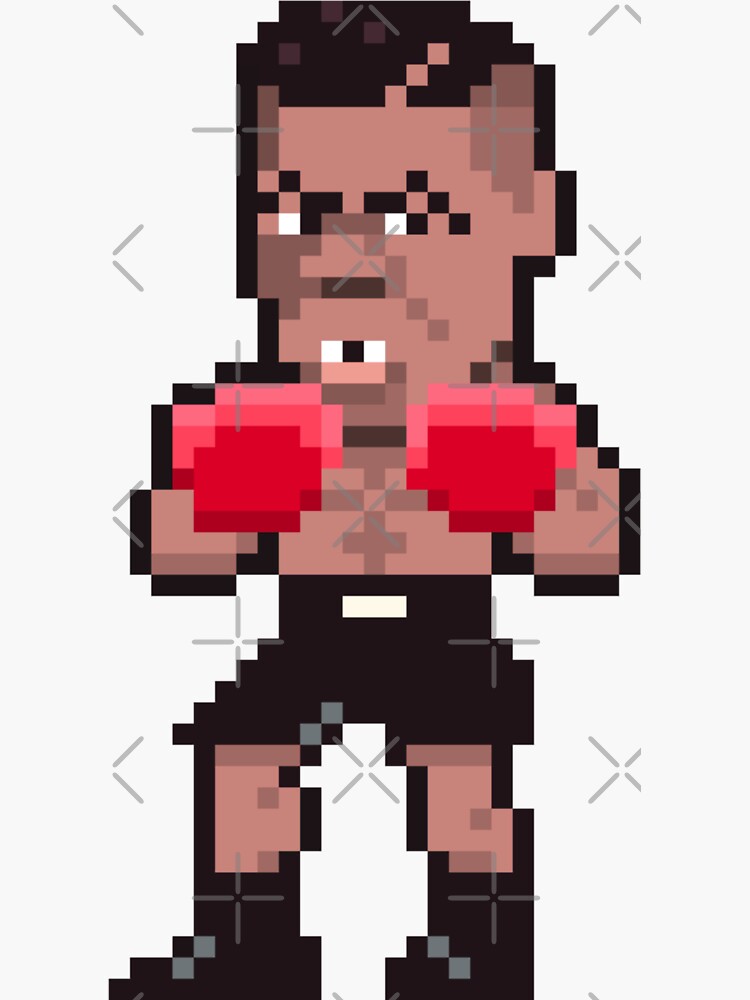 "Boxing Iron Pixel Mike" Sticker for Sale by PixelPeepers | Redbubble