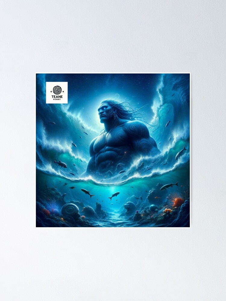 "Tangaroa God of the Seas" Poster for Sale by Te-Ane | Redbubble