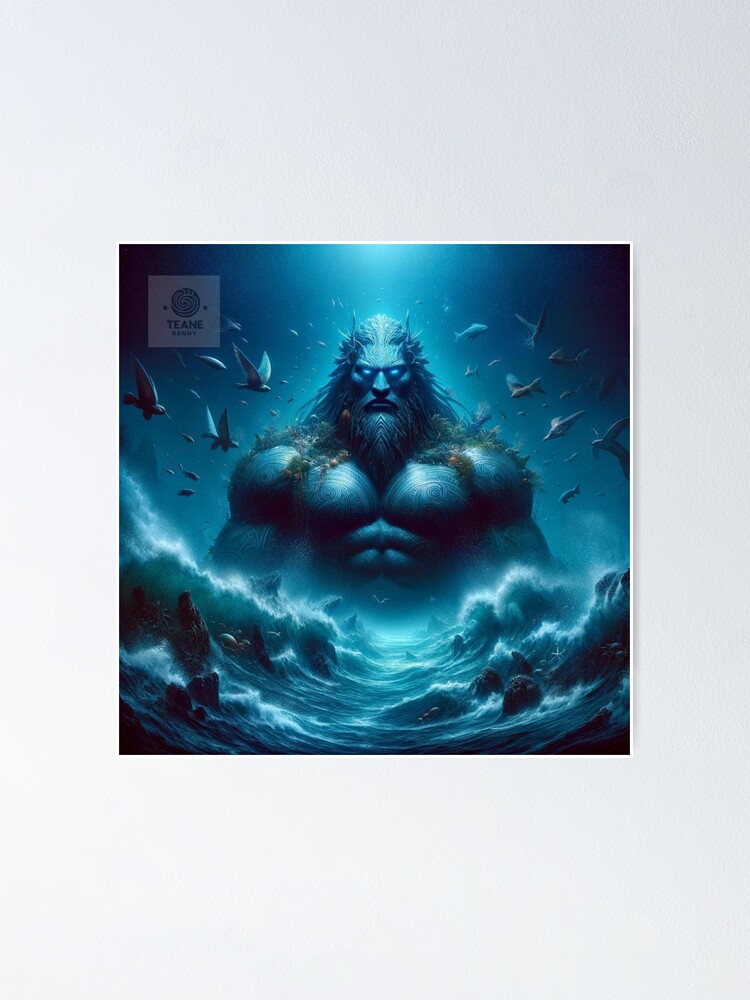 "Tangaroa God of the Oceans" Poster for Sale by Te-Ane | Redbubble