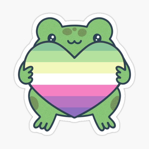 "Cute Frog holding a heart with Genderfae Pride Flag Colors , Genderdoe ...