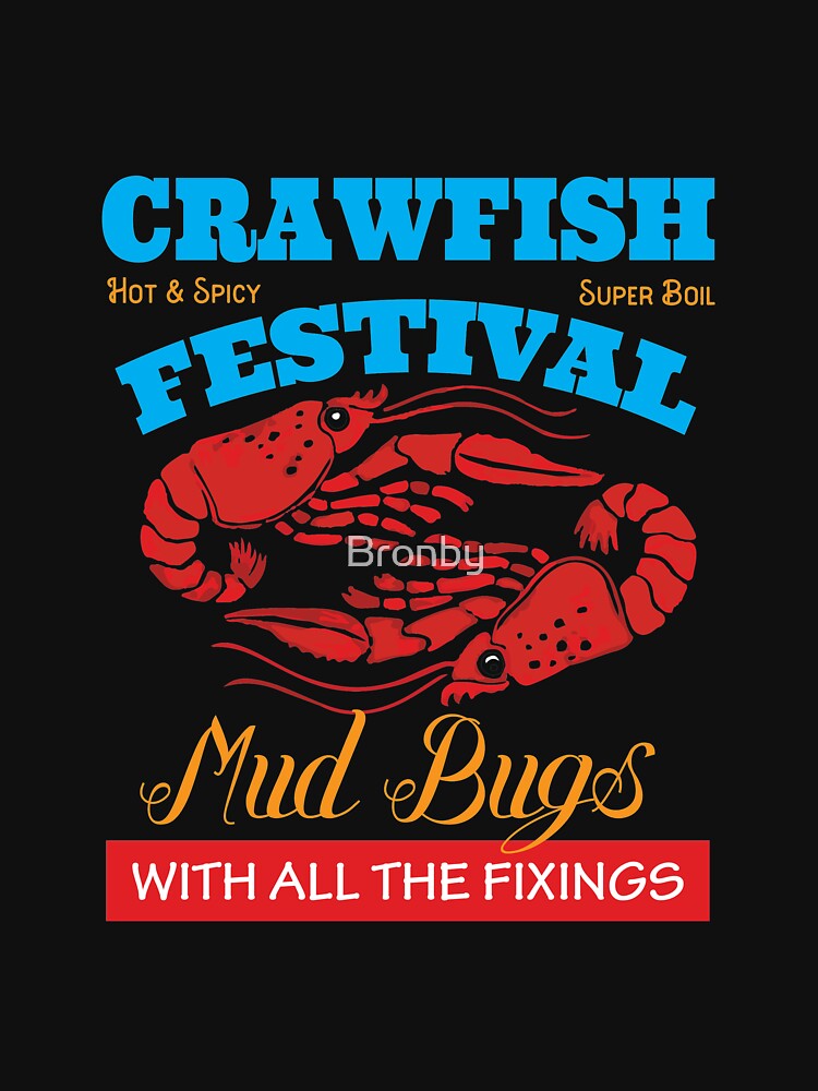 "Vintage Festival Poster Mudbug Crawfish Boil" T-shirt for Sale by Bronby | Redbubble | crayfish ...