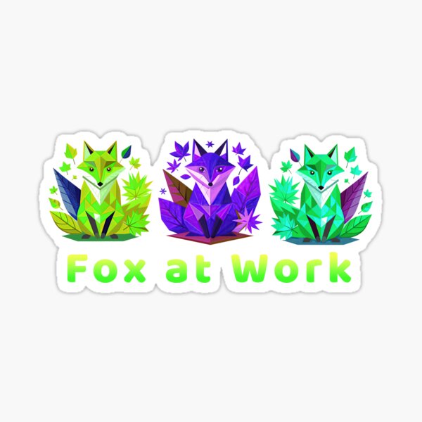 "The eye-catching vector fox design and "Fox At Work" slogan let you ...