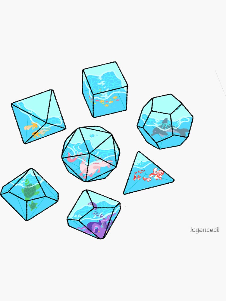 "pond life dice" Sticker for Sale by logancecil | Redbubble