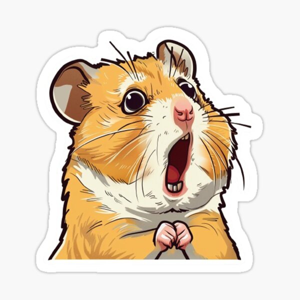 "Scared Hamster Meme" Sticker for Sale by TataGra | Redbubble