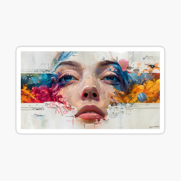 "Visions of Reality: Abstract Realism Collage" Sticker for Sale by ...