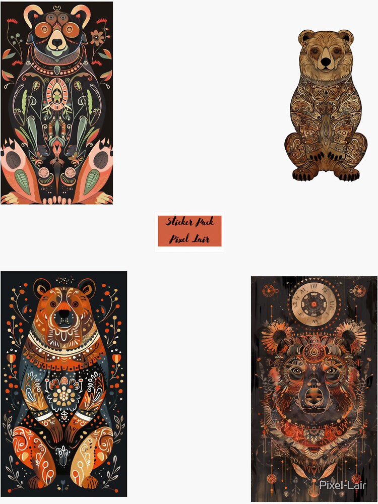 "Slavic Bear" Sticker for Sale by Pixel-Lair | Redbubble