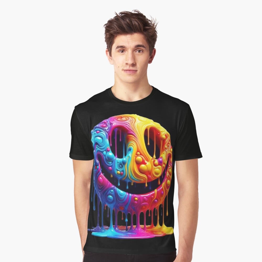 "smiley PSYCHEDELIC Colorful Smile Merging Art and Emotion" Sticker by ...