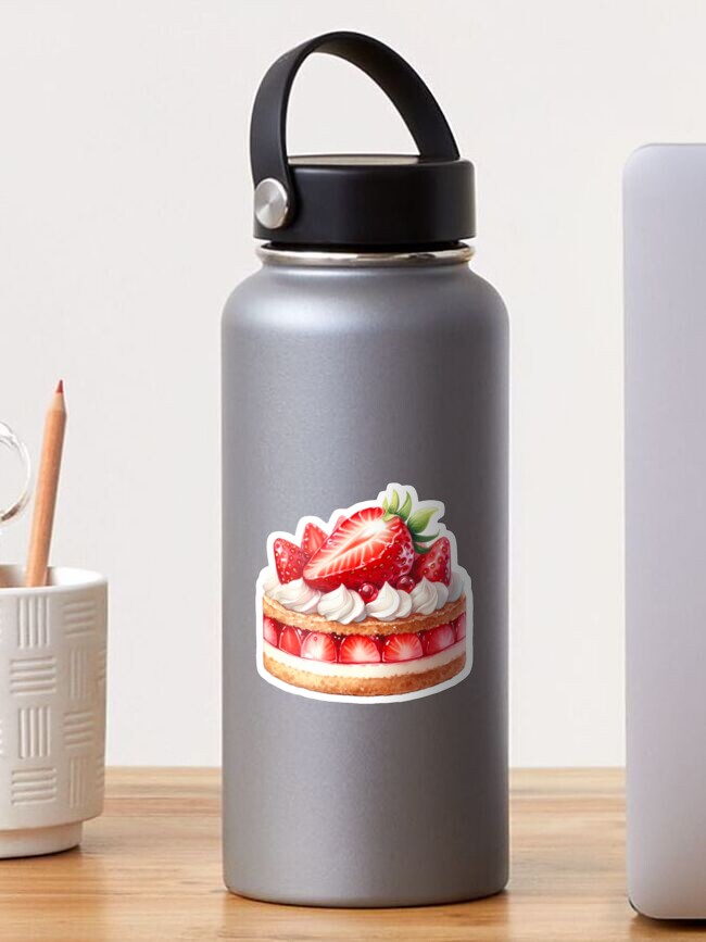 "Vintage strawberry shortcake food watercolor" Sticker for Sale by ...
