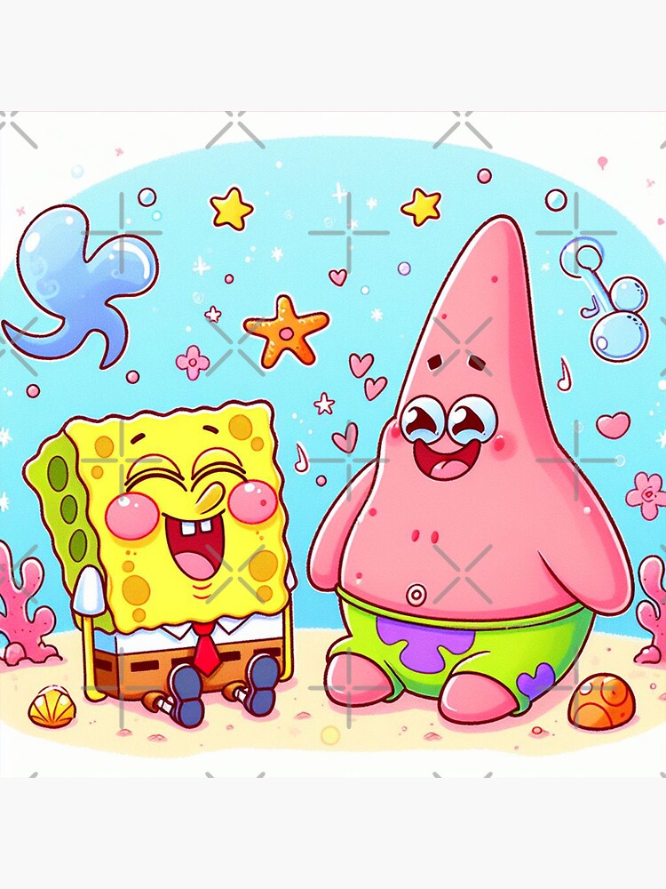 "Spongebob Squarepants And Patrick The Starfish Laughing " Sticker for ...