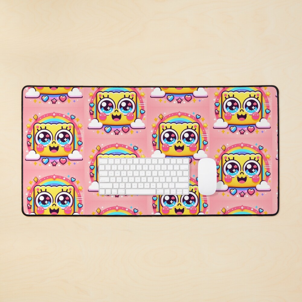 "Spongebob Squarepants kawaii rainbow effect made with ai" Sticker for ...