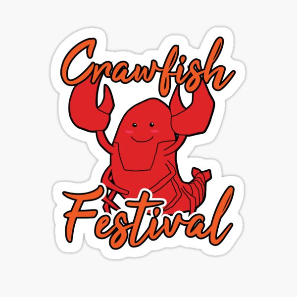 "Happy Cute Friendly Smiling Crawfish Festival" Sticker for Sale by ...