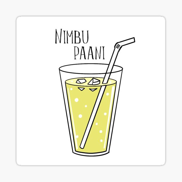 "Nimbu paani aka Indian lemonade " Sticker for Sale by Tampha | Redbubble