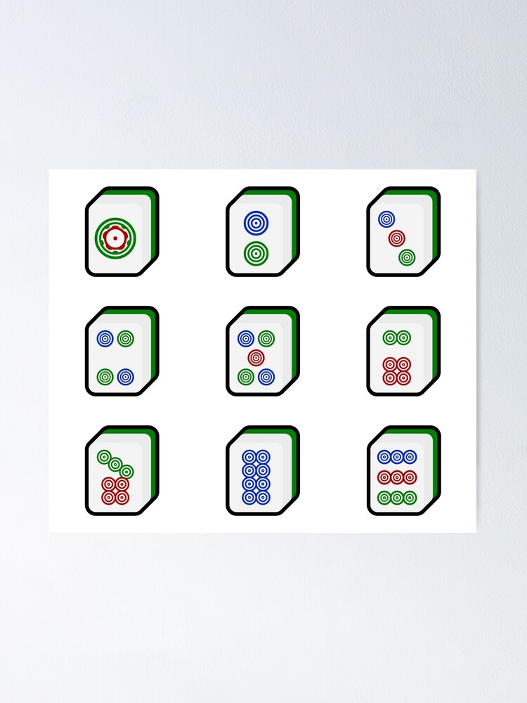 "Mahjong Game Tiles Dots Suit 麻雀筒子 - Wheels, Circles, Coins, Stones ...