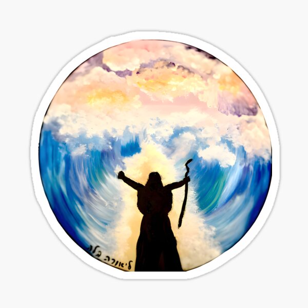 "Moses and the Splitting of the Sea acrylic painting" Sticker for Sale ...