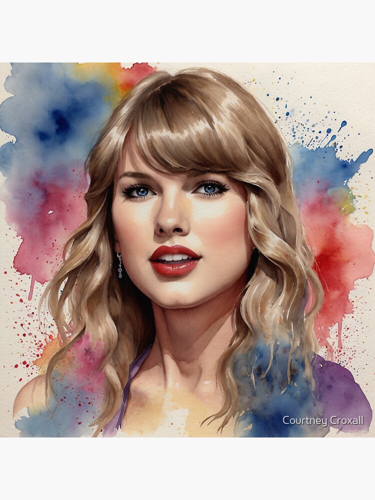"Watercolor Taylor Swift" Sticker for Sale by DarkAngel1200 | Redbubble