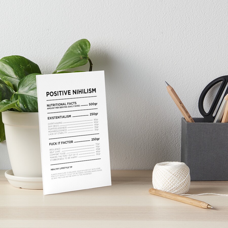 "Positive nihilism" Art Board Print for Sale by acutepizza | Redbubble