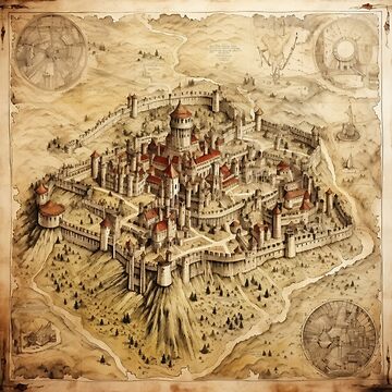 "Traditional Castle Map" Sticker for Sale by Static-Panda | Redbubble
