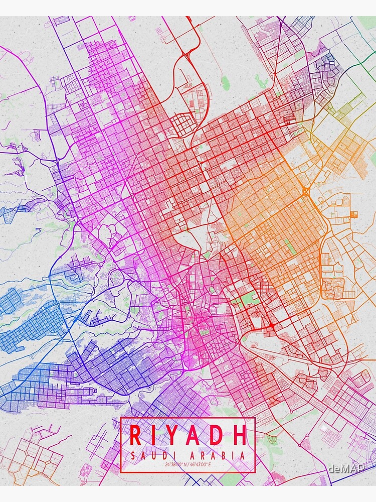 "Riyadh City Map of Saudi Arabia - Colorful" Poster for Sale by deMAP ...