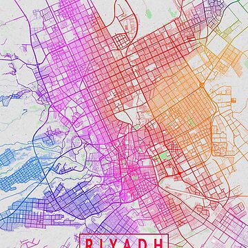 "Riyadh City Map of Saudi Arabia - Colorful" Poster for Sale by deMAP ...