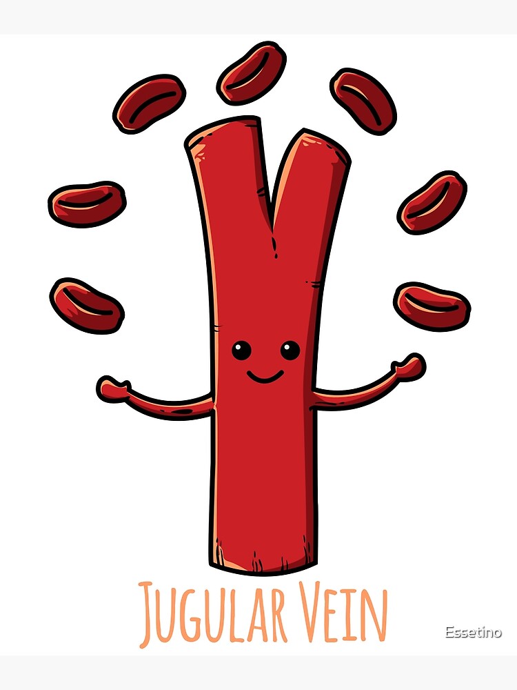 "Funny Anatomy Jugular Vein Nurse Doctor Medical Student " Art Print by ...