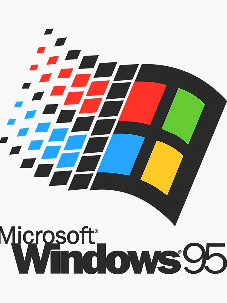 "Microsoft Windows 95 Logo" Sticker for Sale by JessieGamino | Redbubble