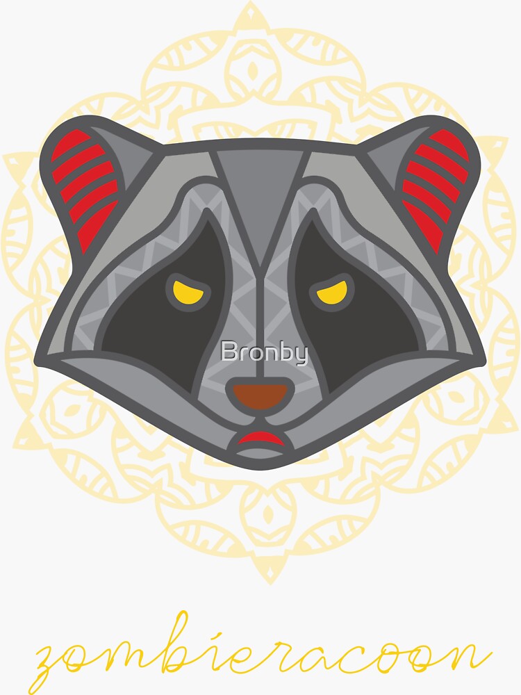 "Cute Funny Scary Zombie Raccoons Infected Undead" Sticker for Sale by ...