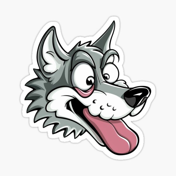 "Cute wolf face" Sticker for Sale by Casterano | Redbubble