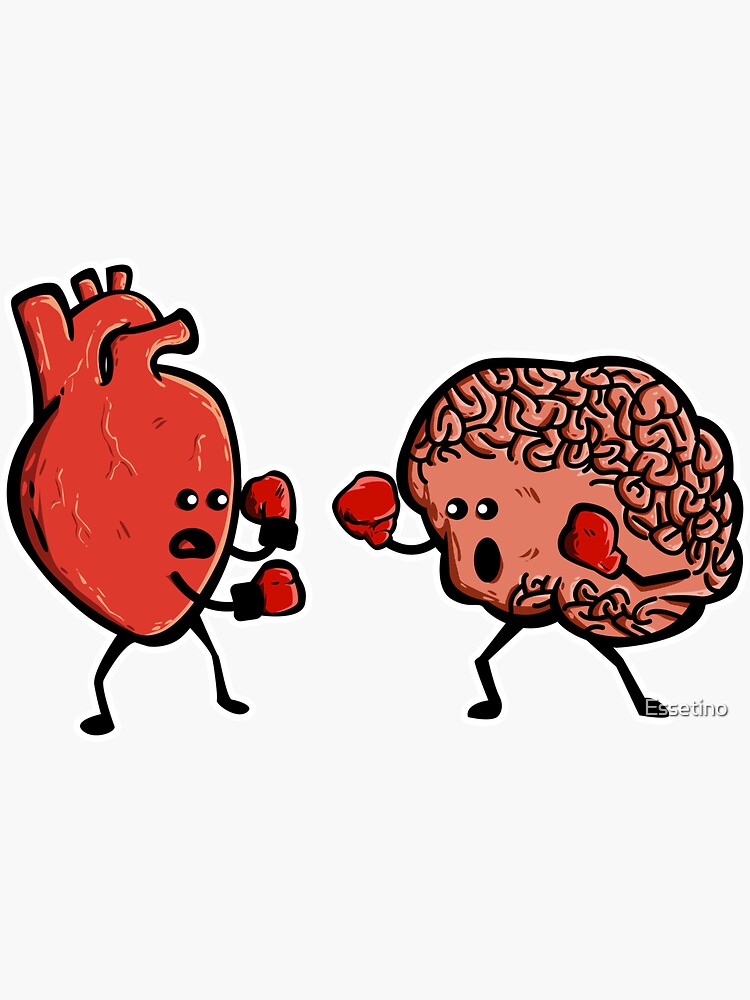 "Heart and Brain Boxing Mind Funny Anatomy RN Doctor Nurse " Sticker ...