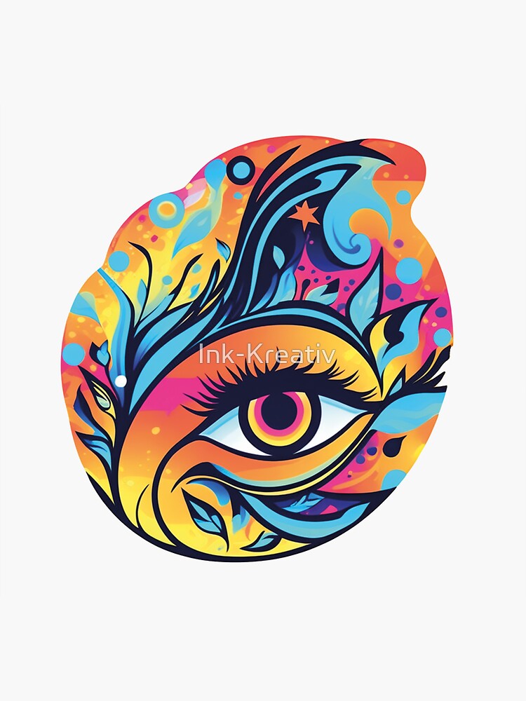"Astral vision: stars and colors in harmony" Sticker by Ink-Kreativ ...
