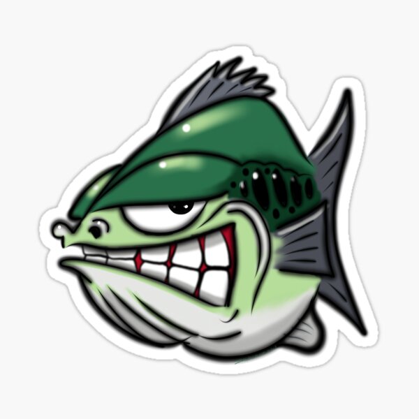 Pegatina «Dibujos animados de lobina negra» de OldDawg | Redbubble