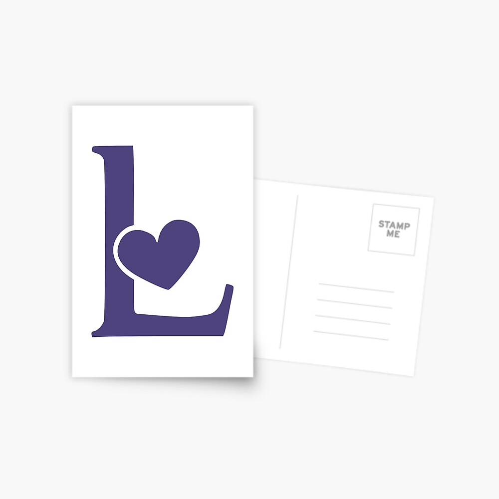 " English alphabet monogram name initial cute letter L minimalist heart ...
