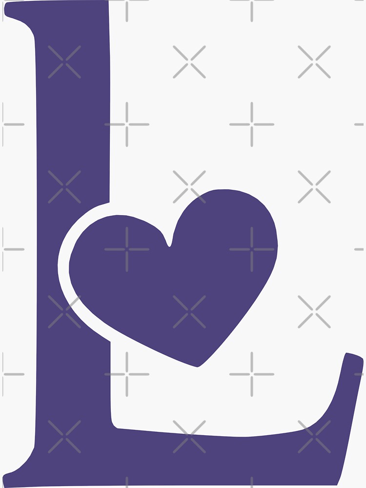 " English alphabet monogram name initial cute letter L minimalist heart ...