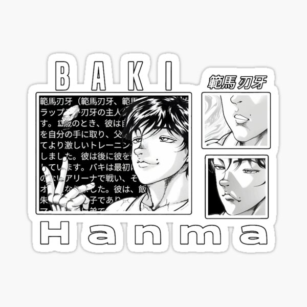 "Baki Hanma classique" Sticker for Sale by Nixie-Higuera | Redbubble
