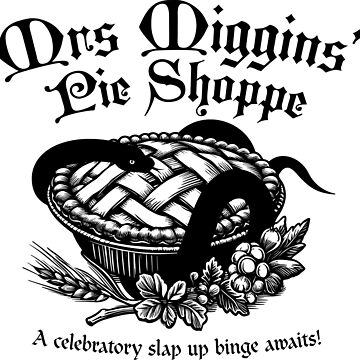 "Mrs Miggins' Pie Shoppe" Sticker for Sale by DAFTFISH | Redbubble