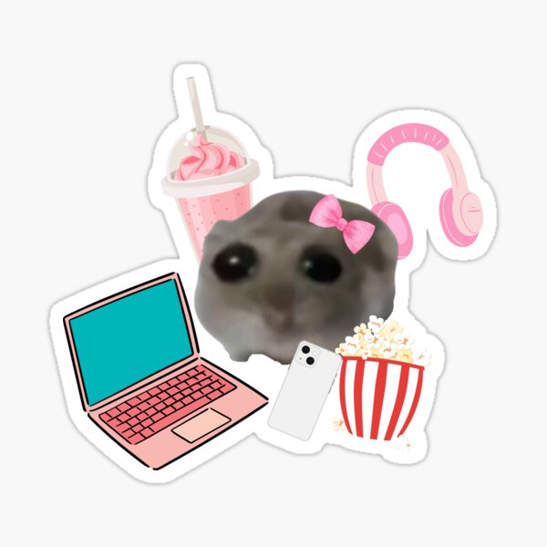 "Sad Hamster Meme " Sticker for Sale by waveAFY | Redbubble
