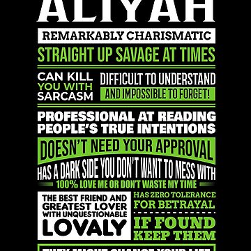 "Aliyah Girl Name Definition" Sticker for Sale by Share-me | Redbubble