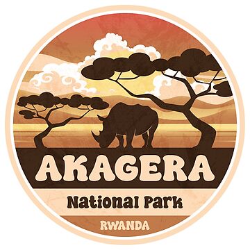 "Akagera National Park Rwanda Vintage Safari Graphic" Sticker for Sale ...
