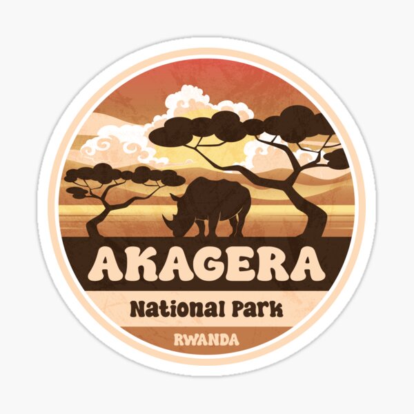 "Akagera National Park Rwanda Vintage Safari Graphic" Sticker for Sale ...