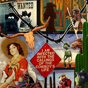 "Cowboy Way // Muppet Collage" Sticker for Sale by evantsb | Redbubble
