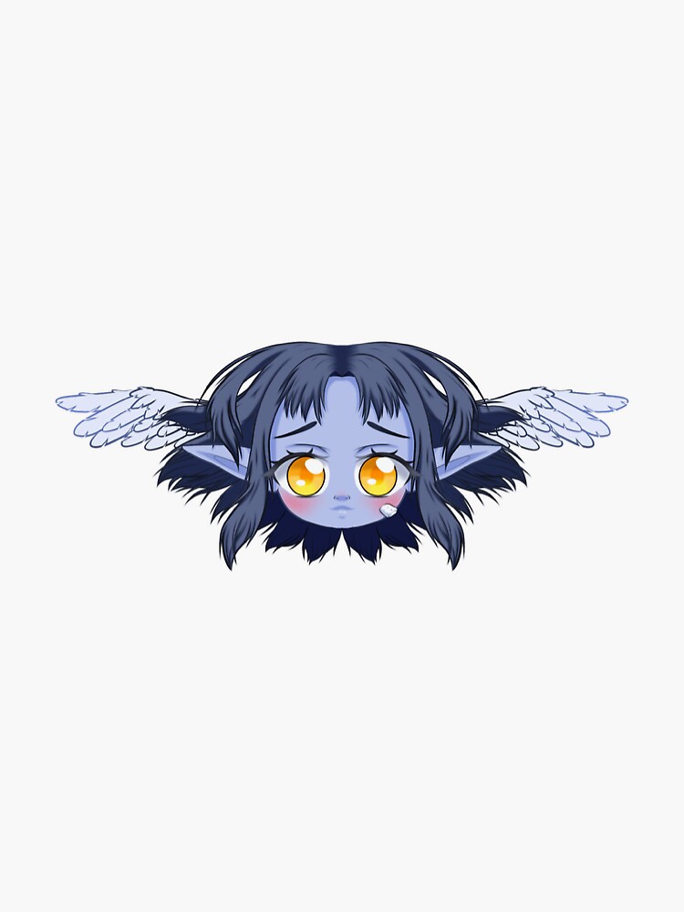 "winged headed girl" Sticker for Sale by panda-merch671 | Redbubble