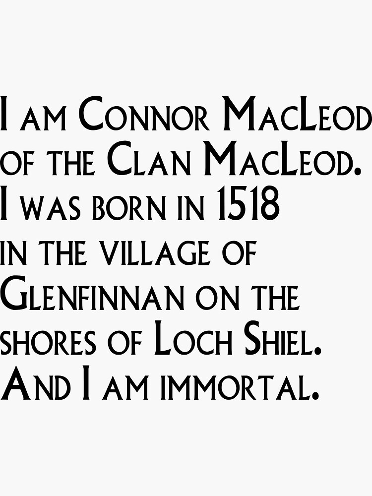 Immortal Highlander Quotes Highlander Movie Preview Movie & Show