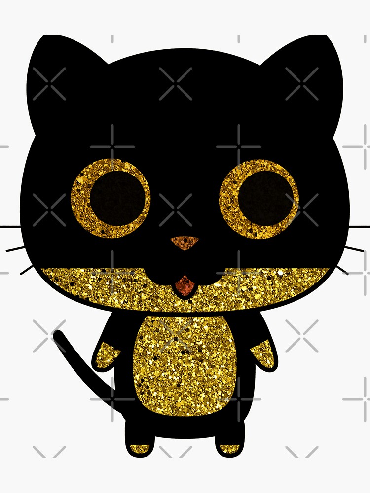 "Awesome LOVE Cats Gold Glitter" Sticker for Sale by Delpieroo | Redbubble