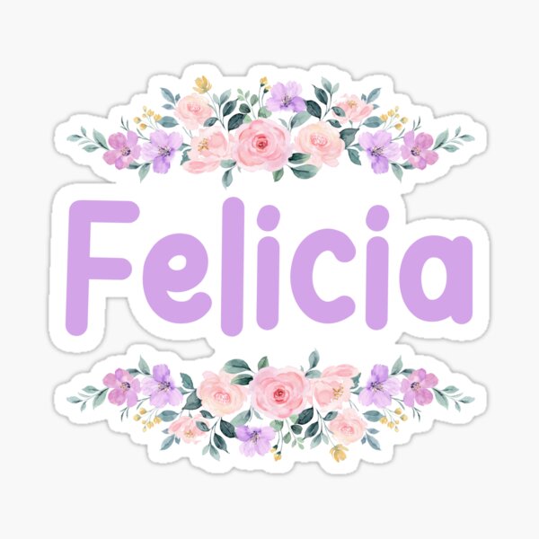 "Purple Flower Felicia Name Label" Sticker for Sale by NormadWorld ...