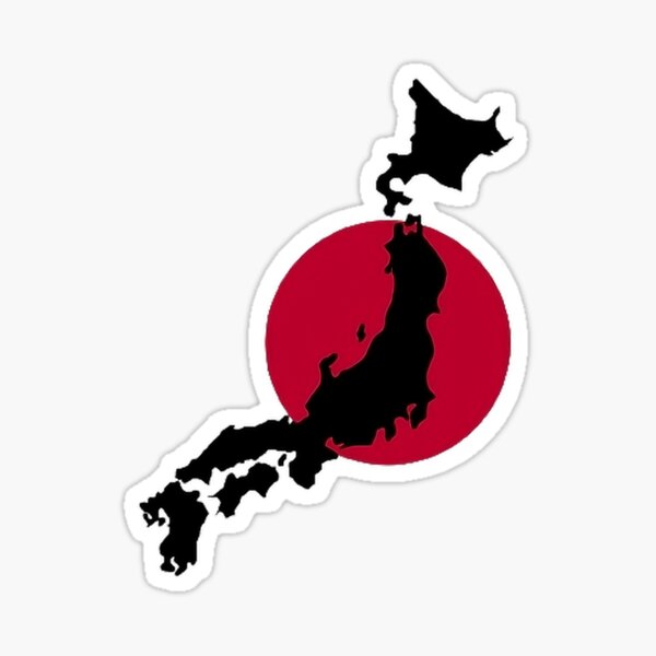 "Japan Map with Rising Sun" Sticker for Sale by gliyj | Redbubble