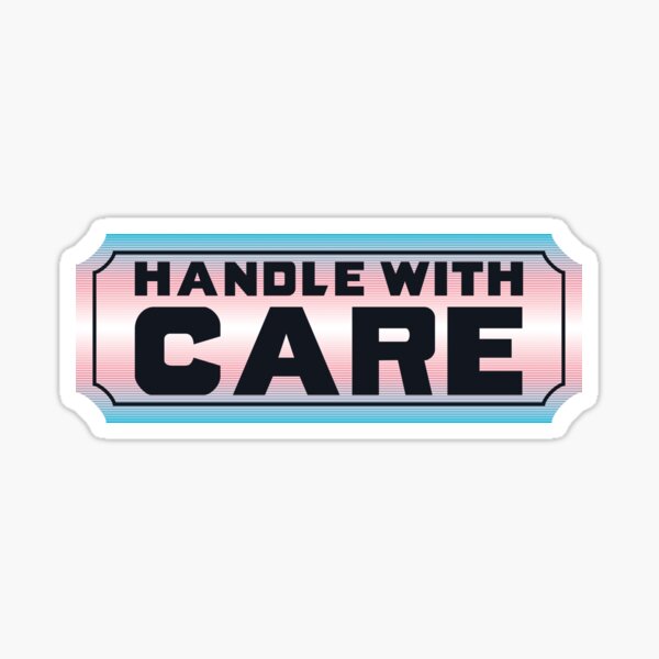 "Handle With Care Postage Label - Transgender Flag" Sticker for Sale by ...