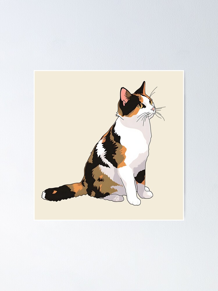 "Calico Cat portrait, For Calico Cat Lovers" Poster for Sale by xiao ...