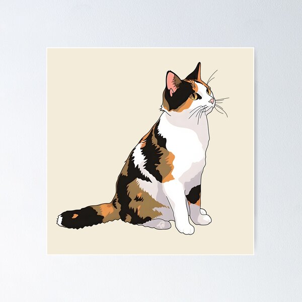 "Calico Cat portrait, For Calico Cat Lovers" Poster for Sale by xiao ...