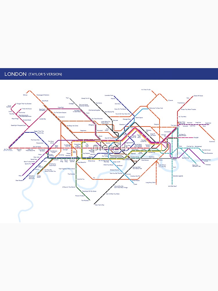 "Taylor Swift Eras London Underground Map" Essential T-Shirt for Sale ...